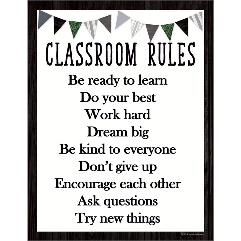 Modern Farmhouse Classroom Rules Chart | Michaels
