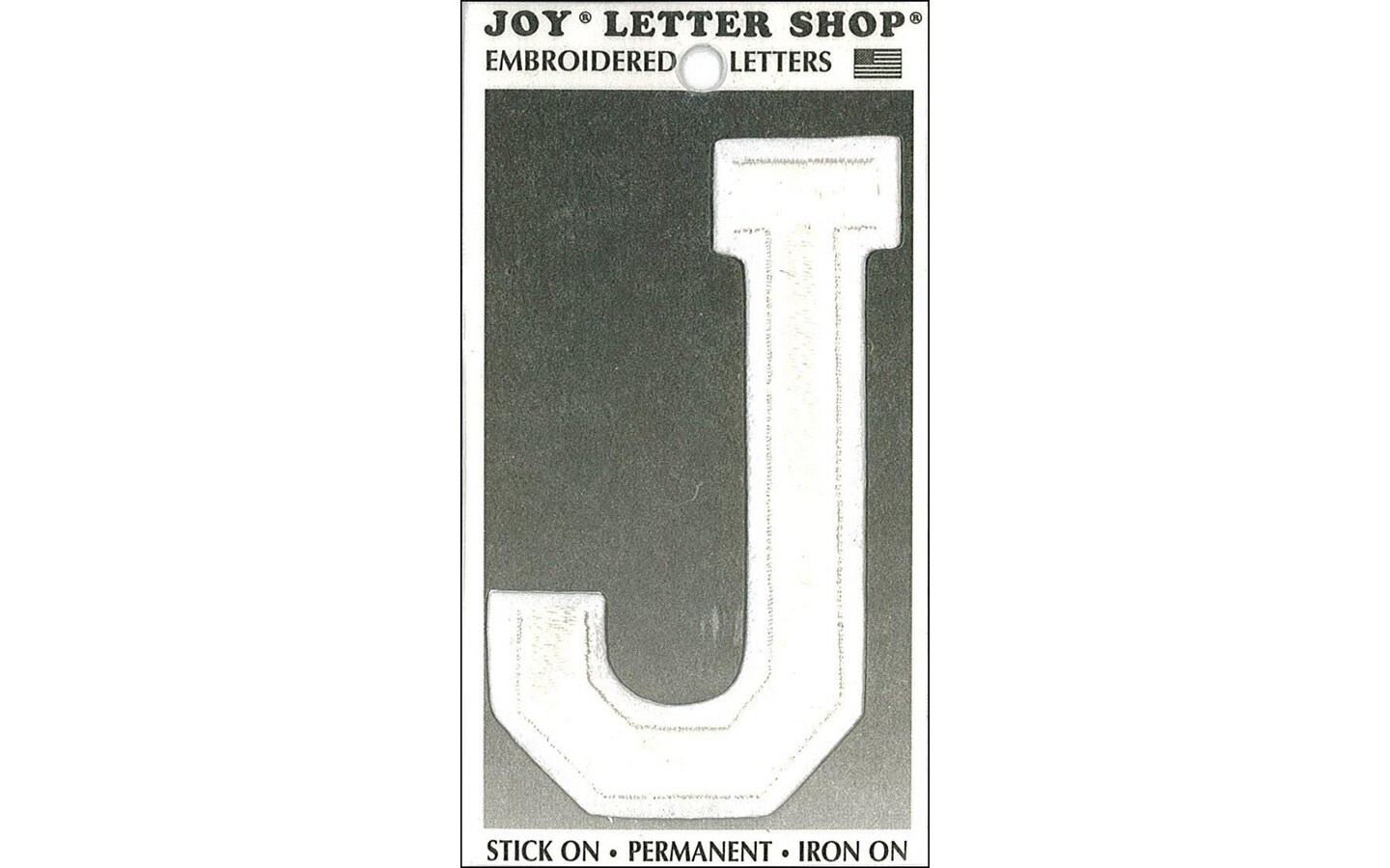 Joy Applique Letter Iron On Varsity 3" White J | Michaels