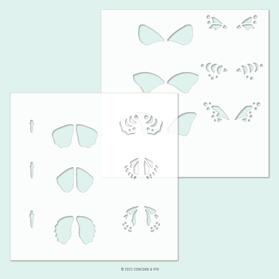 Concord & 9Th Stencil 6"X6" 2/Pkg-Boho Butterfly | Michaels