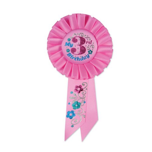 My 3rd Birthday Rosette in Pink | Michaels