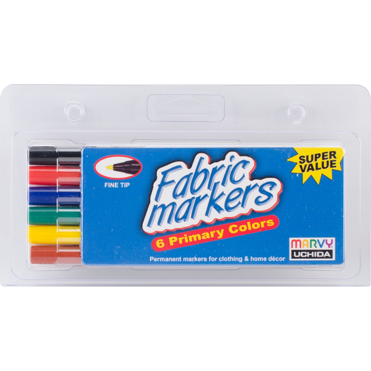 Uchida Fabric Markers Fine Tip 6/Pkg-Primary | Michaels