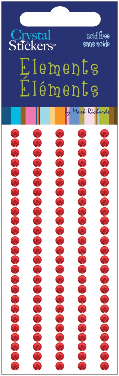 Mark Richards Crystal Stickers Elements 3mm Round 125/Pkg-Red | Michaels