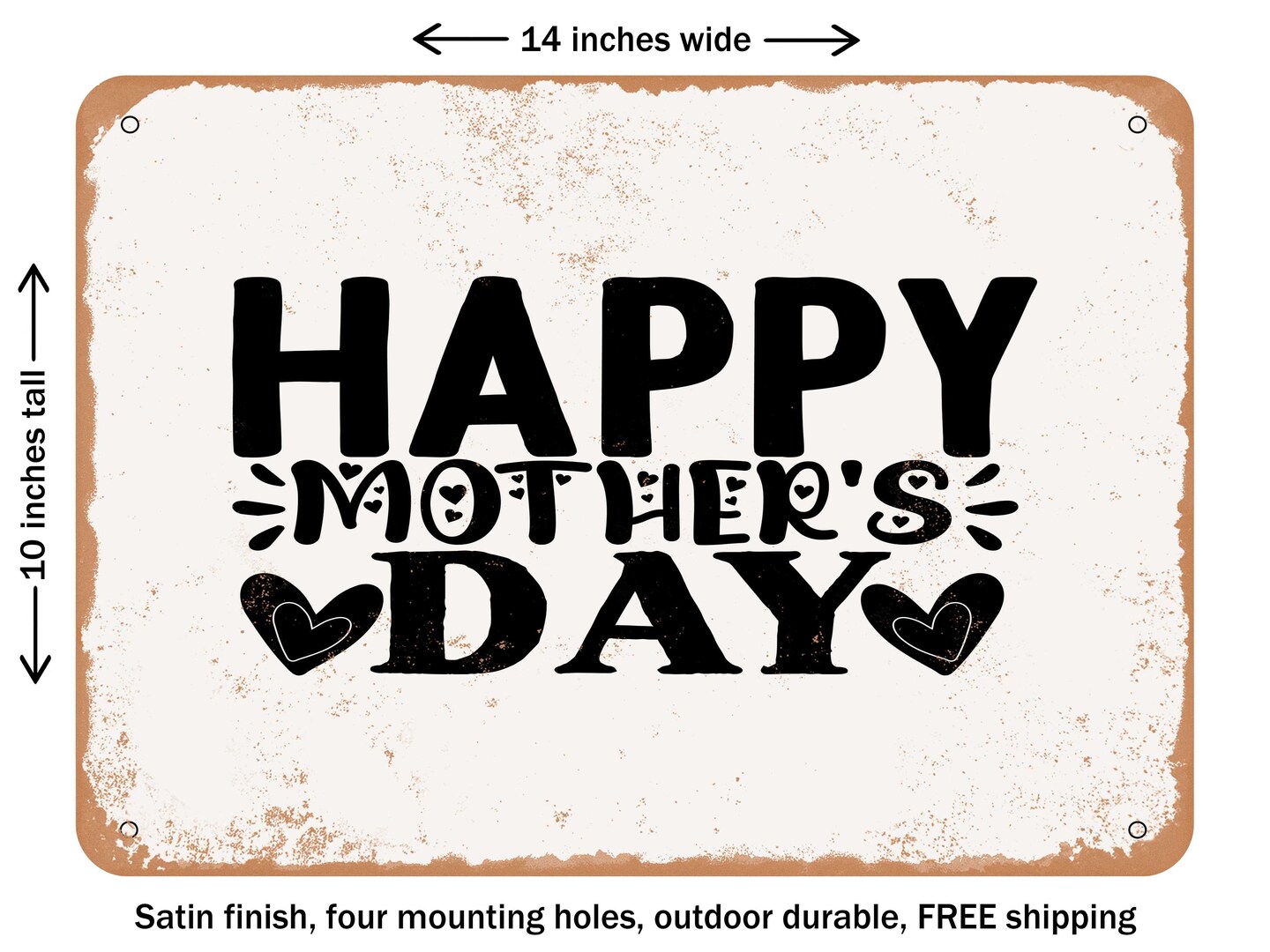 DECORATIVE METAL SIGN - Happy Mothers Day - 3 - Vintage Rusty Look ...