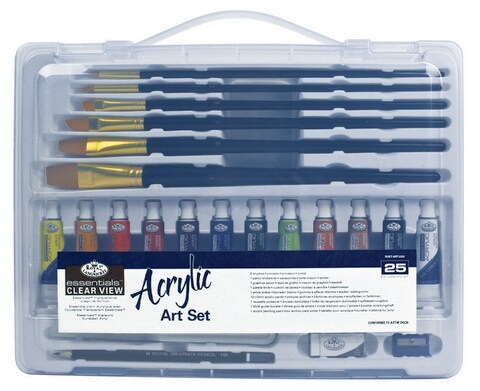 ESSENTIALS LARGE CLEAR VIEW ACRYLIC PAINTING SET | Michaels