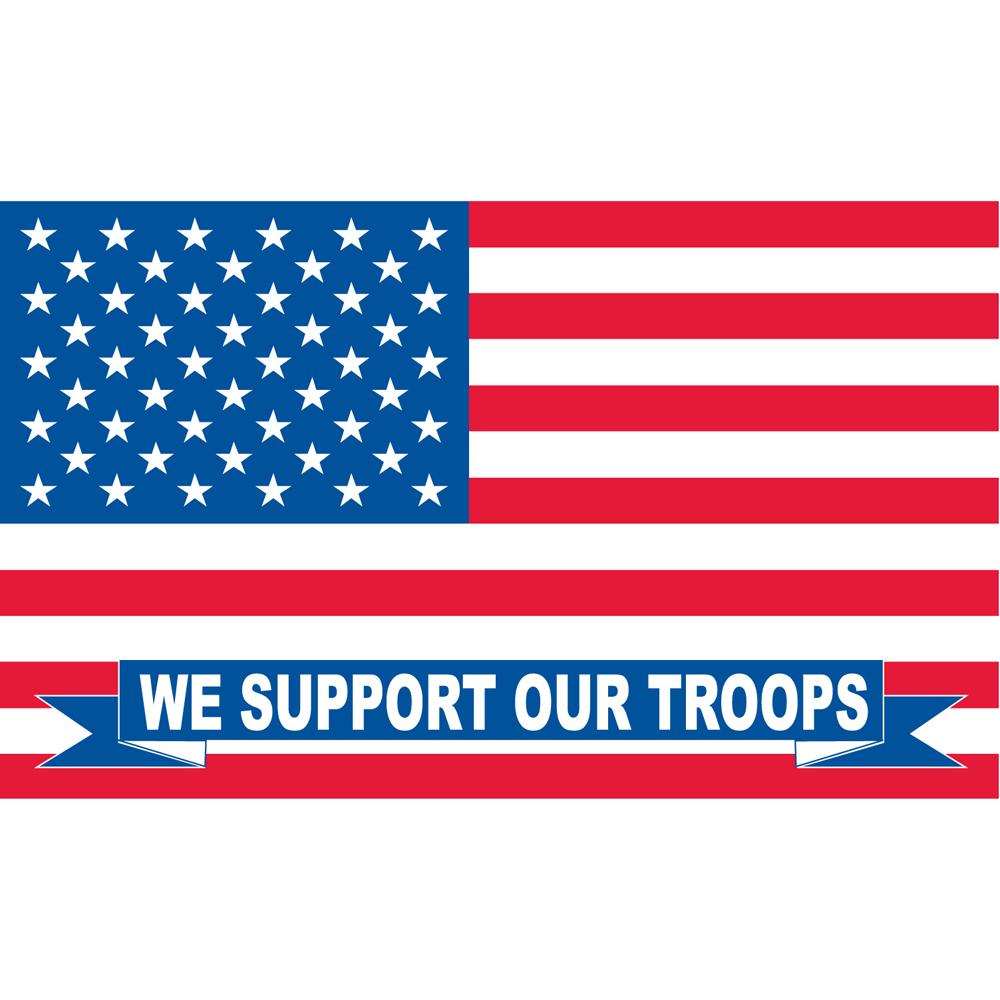 We support Our troops American Flag with Grommets 3ft x 5ft | Michaels