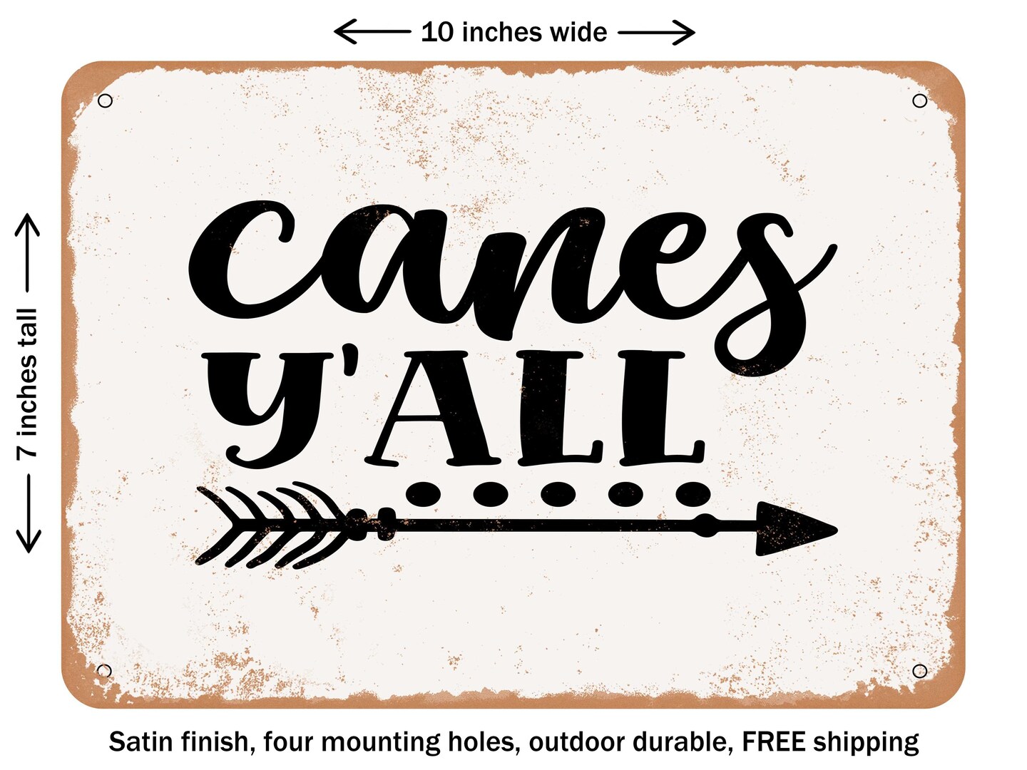 DECORATIVE METAL SIGN - Canes Y'all - Vintage Rusty Look | Michaels