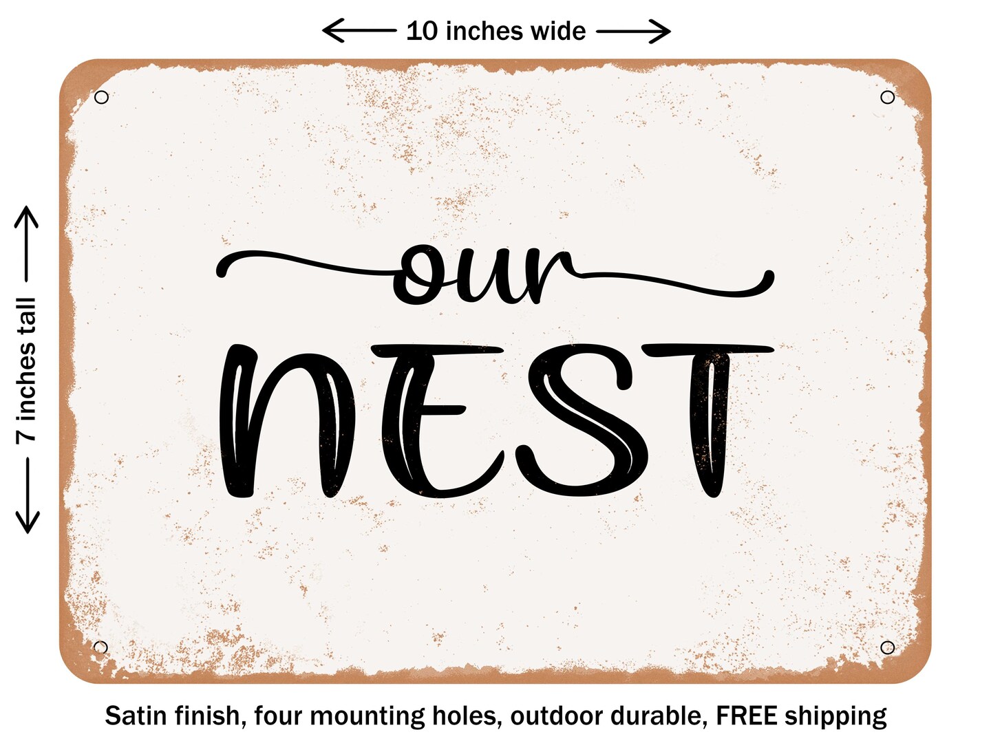 DECORATIVE METAL SIGN - Our Nest - 2 - Vintage Rusty Look | Michaels