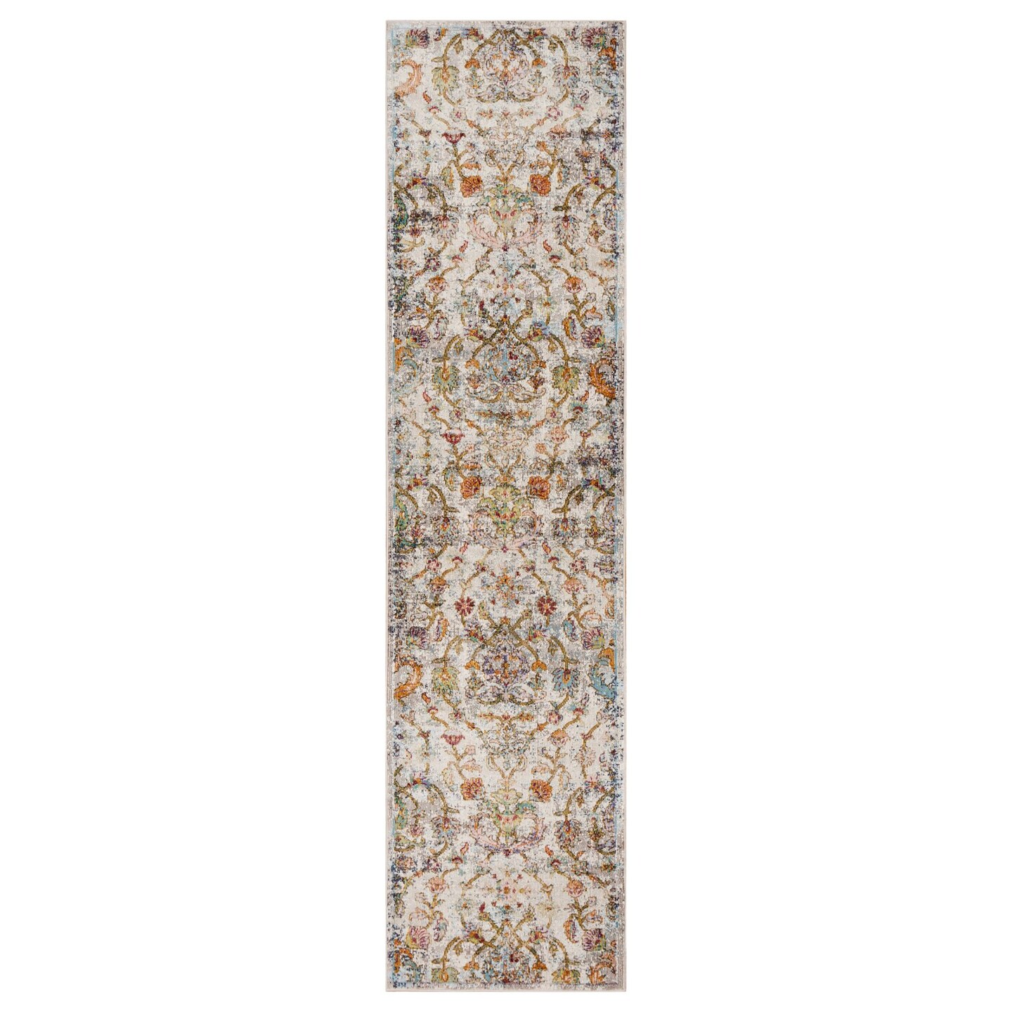 Laddha Home Designs 2.25' x 8.75' Green and Beige Oriental Rectangular ...