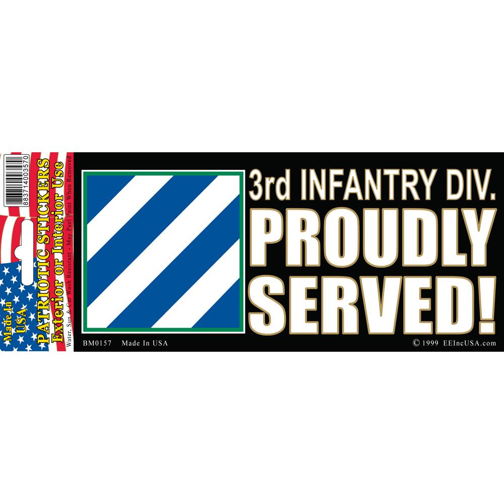 3rd Infantry Division Proudly Served Bumper Sticker 3"X6-1/2" | Michaels