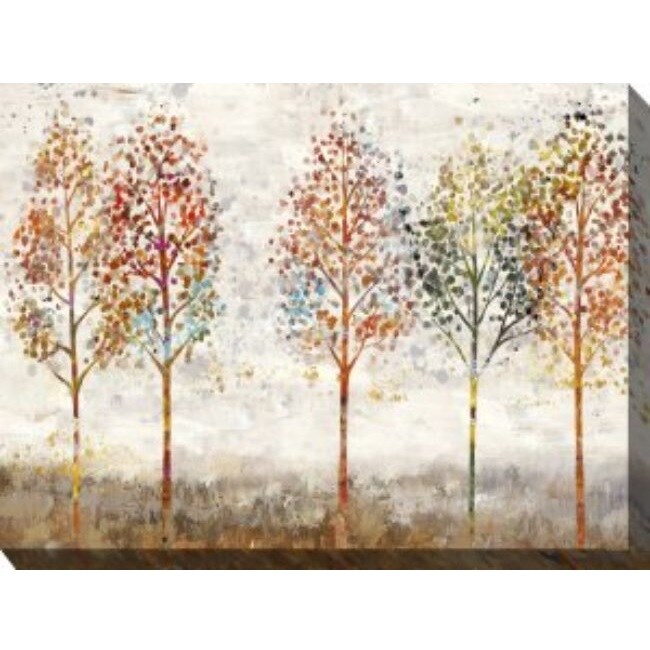 Outdoor Living and Style Red and Brown Young Forest Outdoor Canvas ...