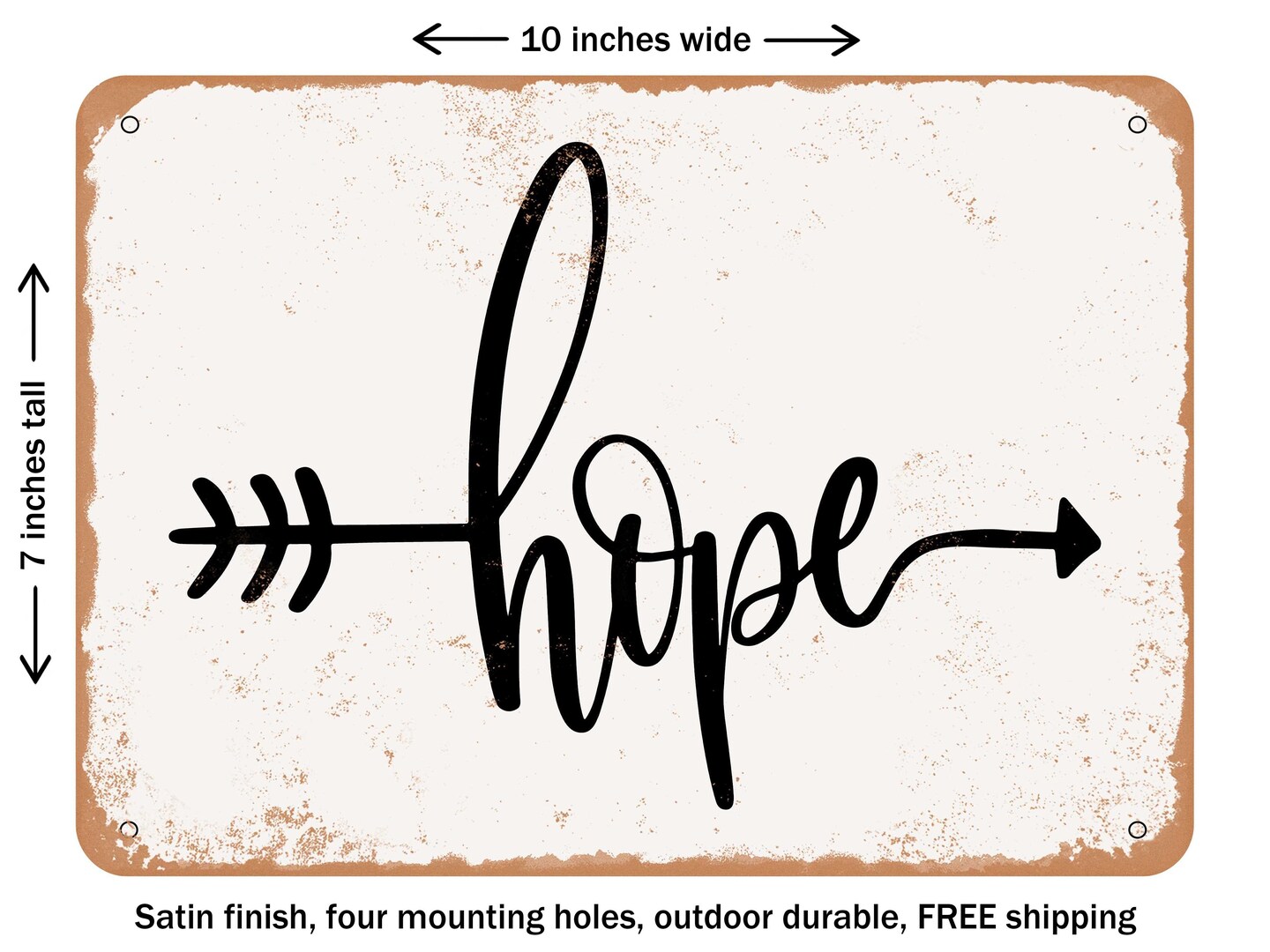 DECORATIVE METAL SIGN - Hope Arrow - Vintage Rusty Look | Michaels