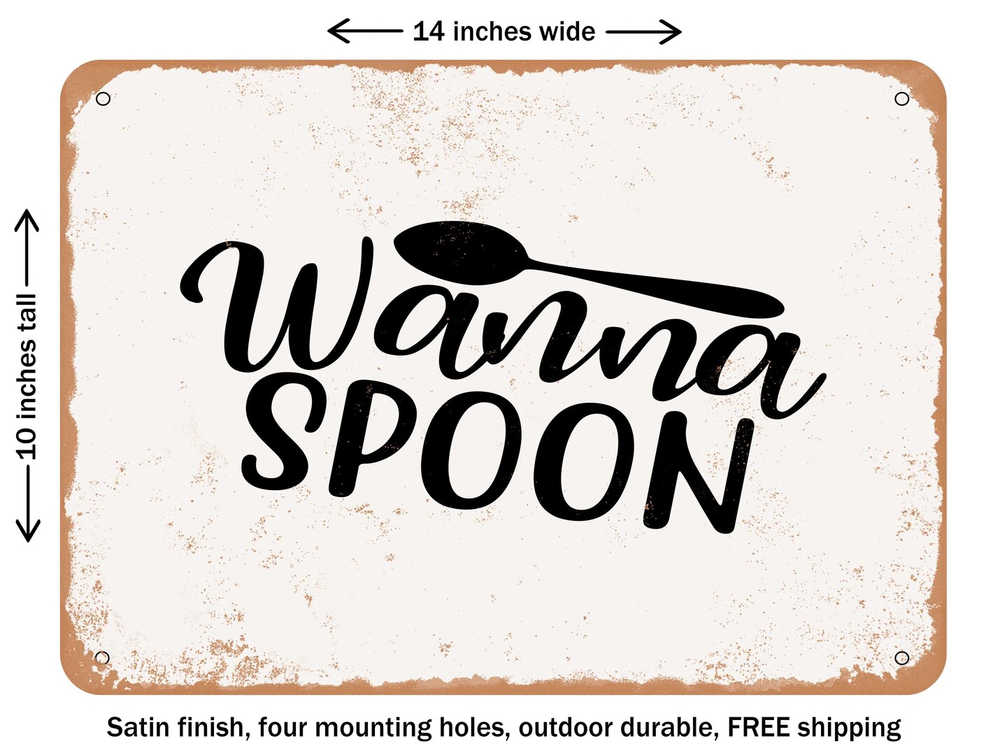 DECORATIVE METAL SIGN - Wanna Spoon - Vintage Rusty Look | Michaels