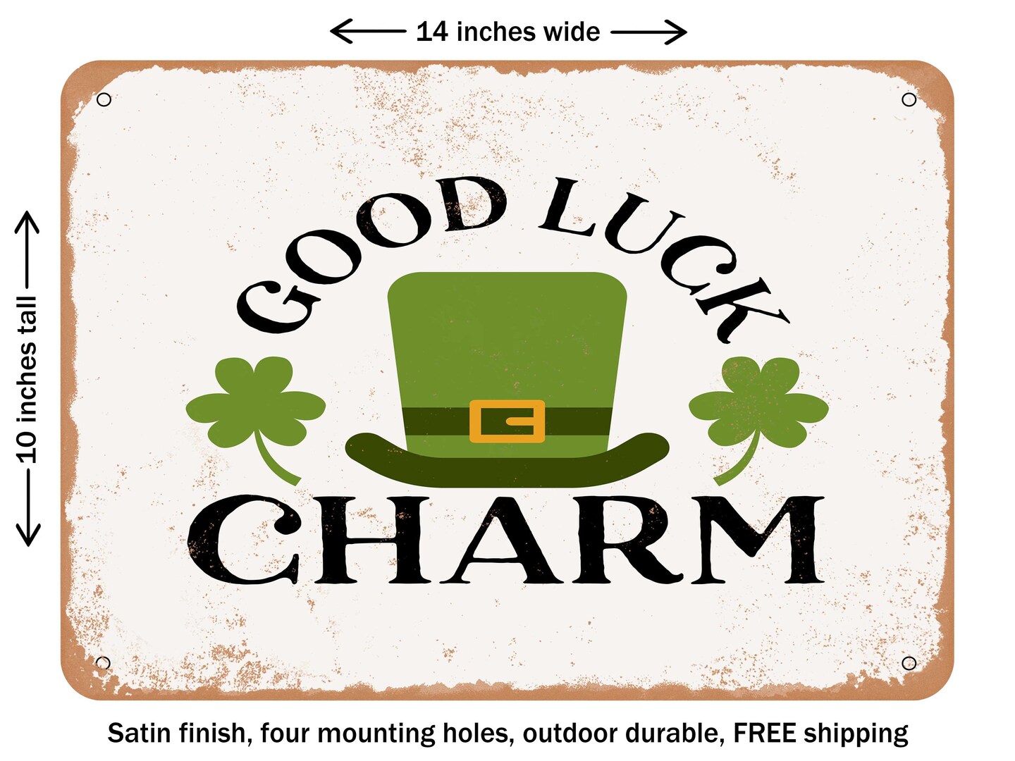 DECORATIVE METAL SIGN - Good Luck Charm - Vintage Rusty Look | Michaels