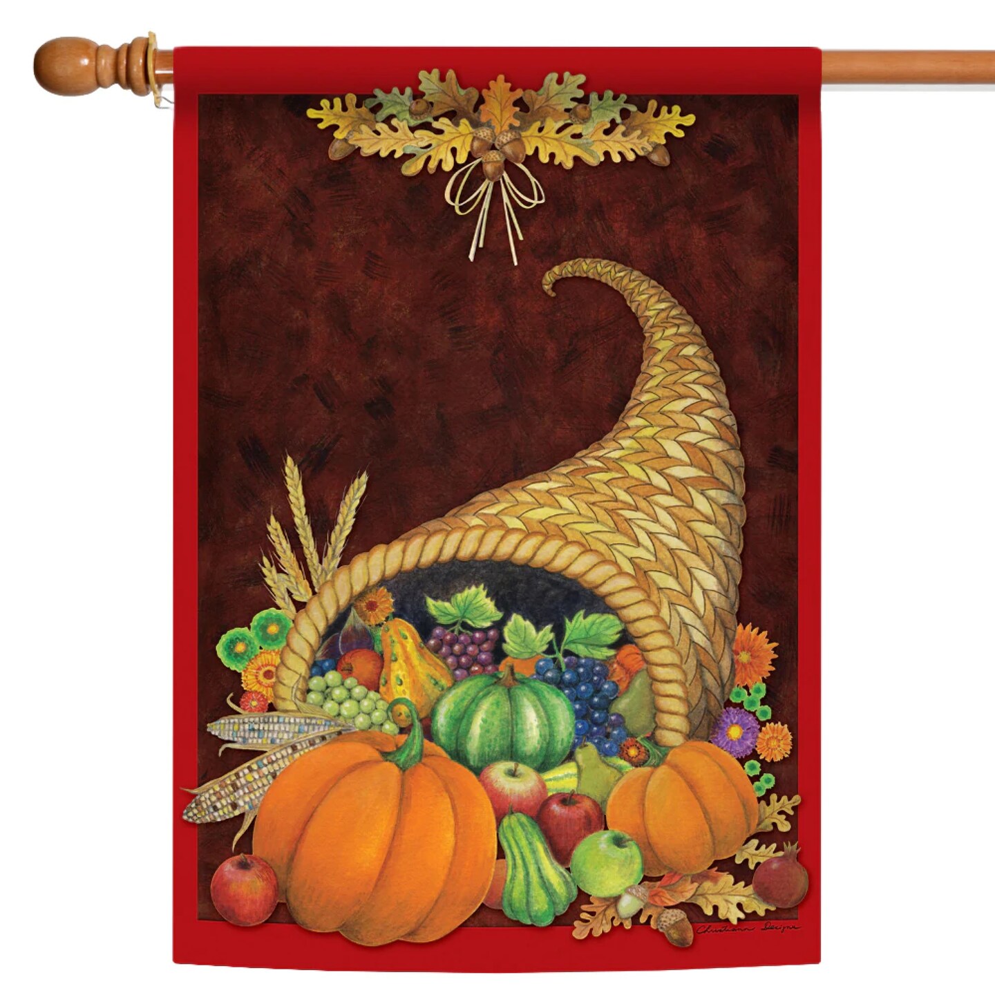 Toland Home Garden Cornucopia Fall Harvest Outdoor House Flag 40" x 28 ...