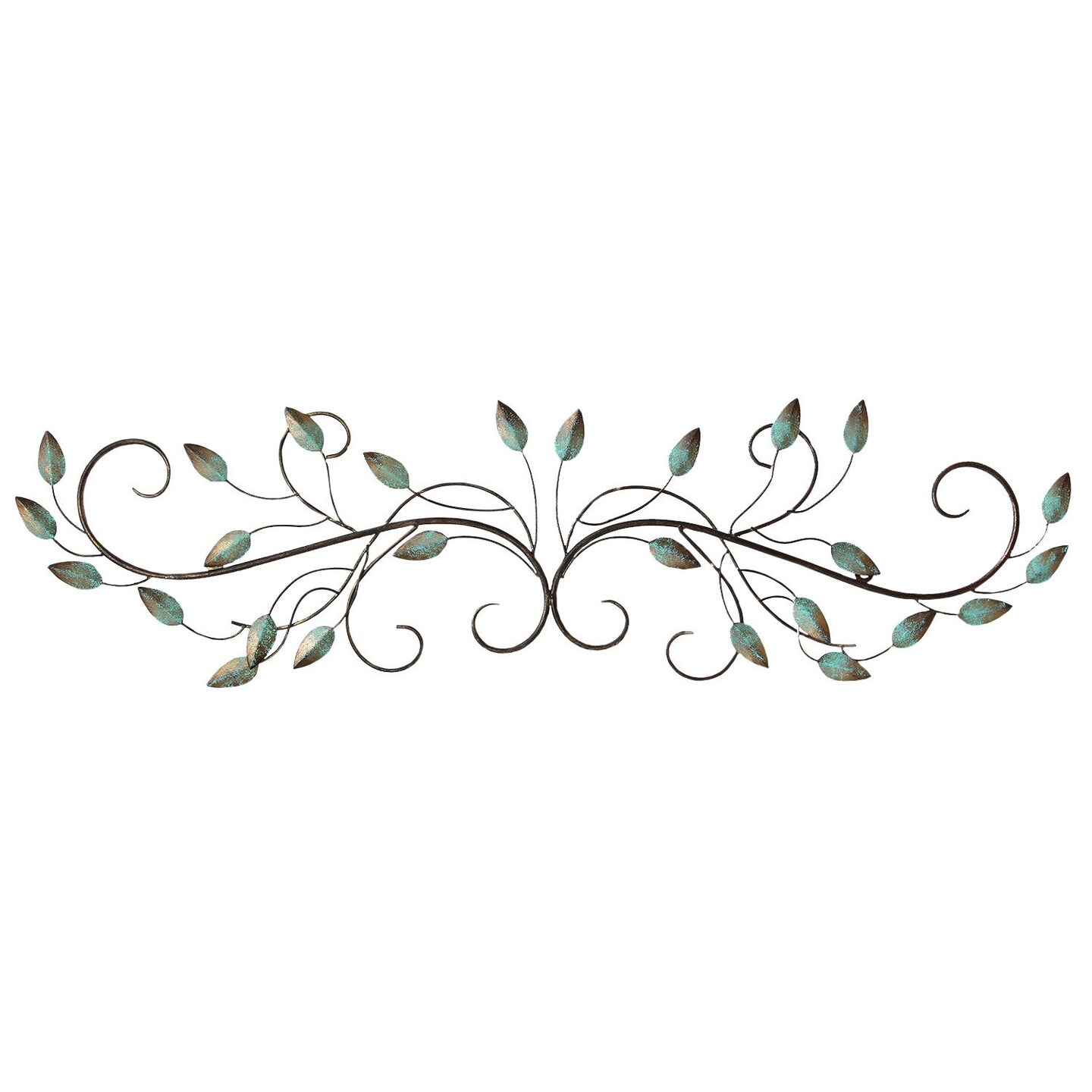 Contemporary Home Living 40" Green and Gold Patina Scroll Leaf | Michaels