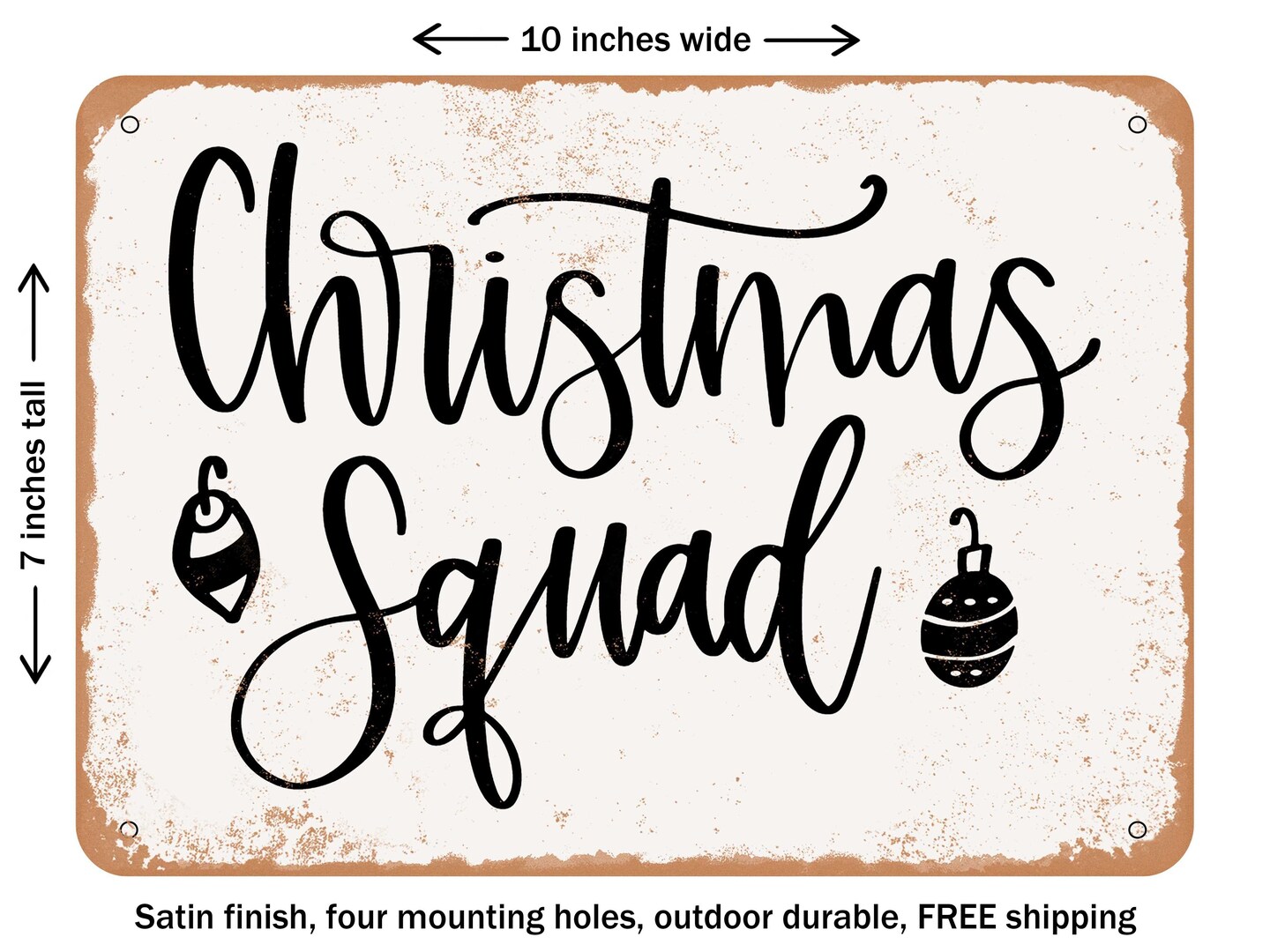 DECORATIVE METAL SIGN - Christmas Squad - Vintage Rusty Look | Michaels