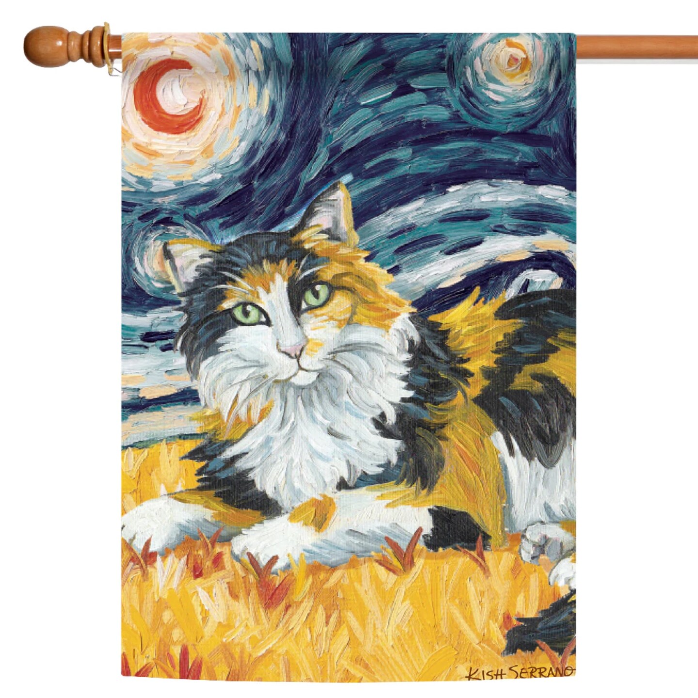 Toland Home Garden Calico Cat Starry Night Outdoor House Flag 40' x 28 ...