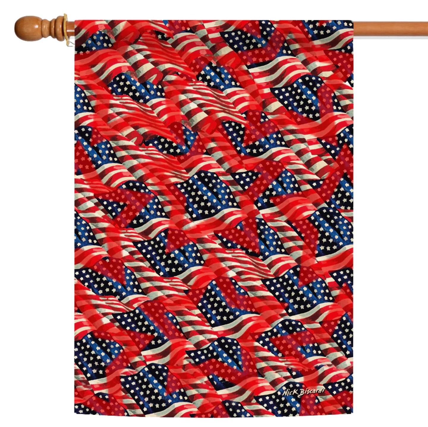 Toland Home Garden American Flags Collage Patriotic Fade-Resistant ...