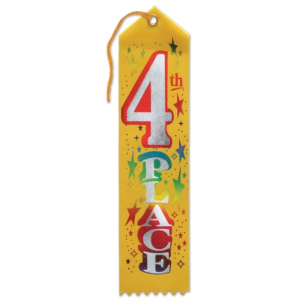 Beistle Club Pack of 6 Yellow 4th Place School and Sporting Event Award ...