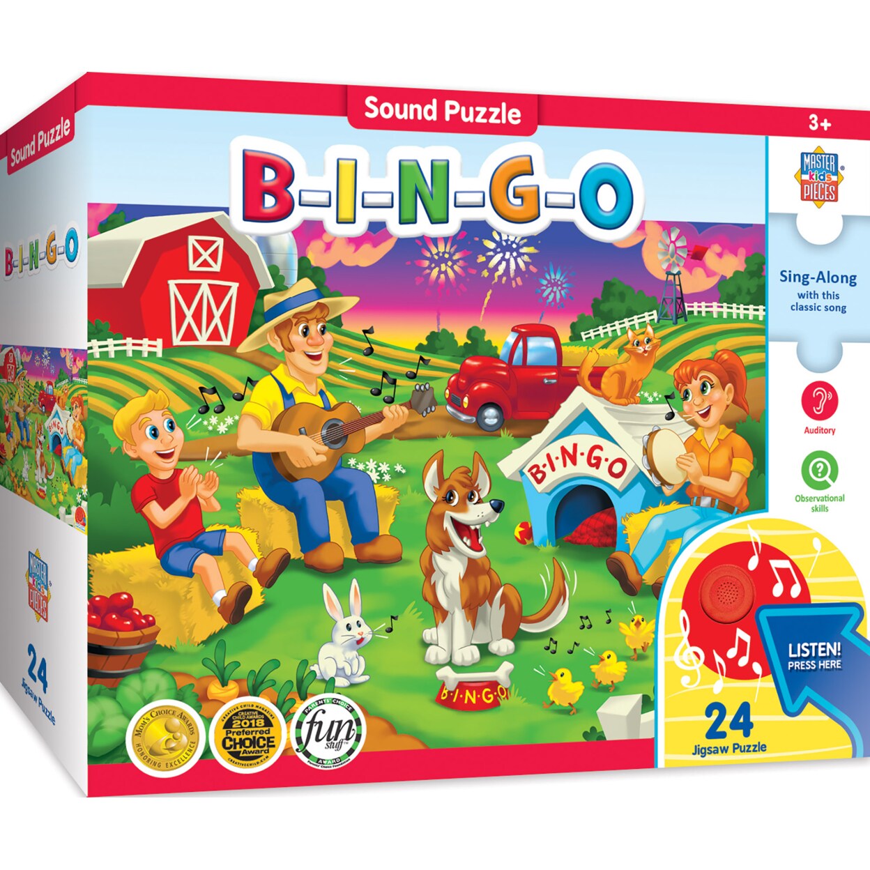 Masterpieces 24 Piece Sing-A-Long Sound Puzzle - B-I-N-G-O - 18"x24 ...