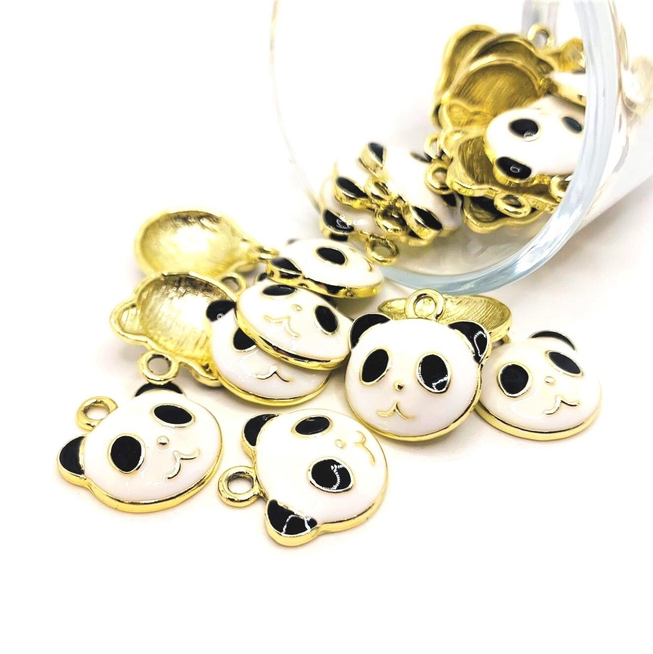 4, 20 or 50 Pieces: Black and White Panda Face Charms | Michaels