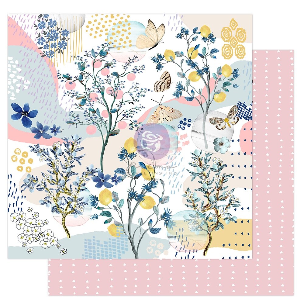 Spring Abstract Double-Sided Cardstock 12"X12"-Blooming, W/Foil Details ...