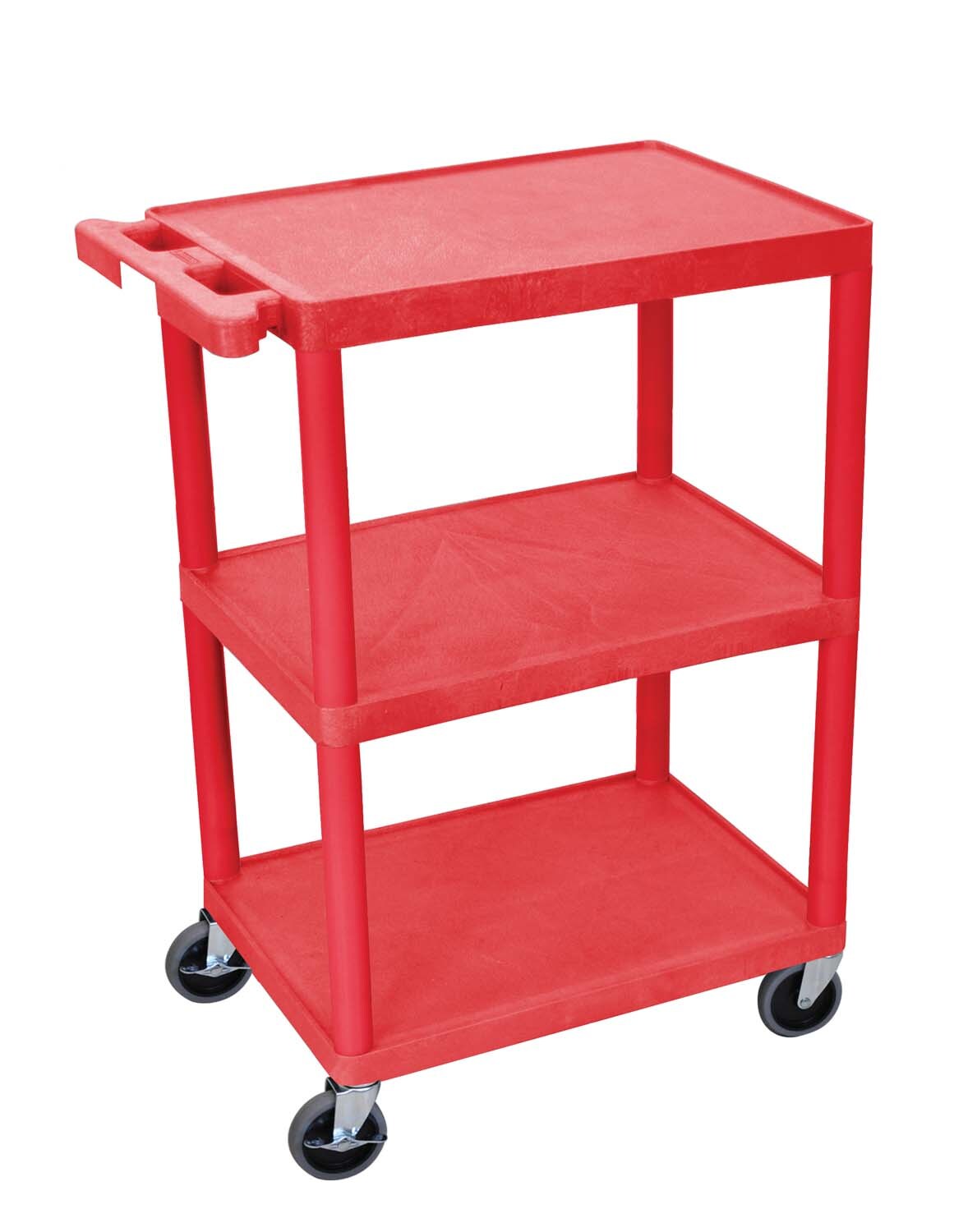 Luxor 34"H Office Multipurpose Utility Cart with 3 Shelves Structural ...