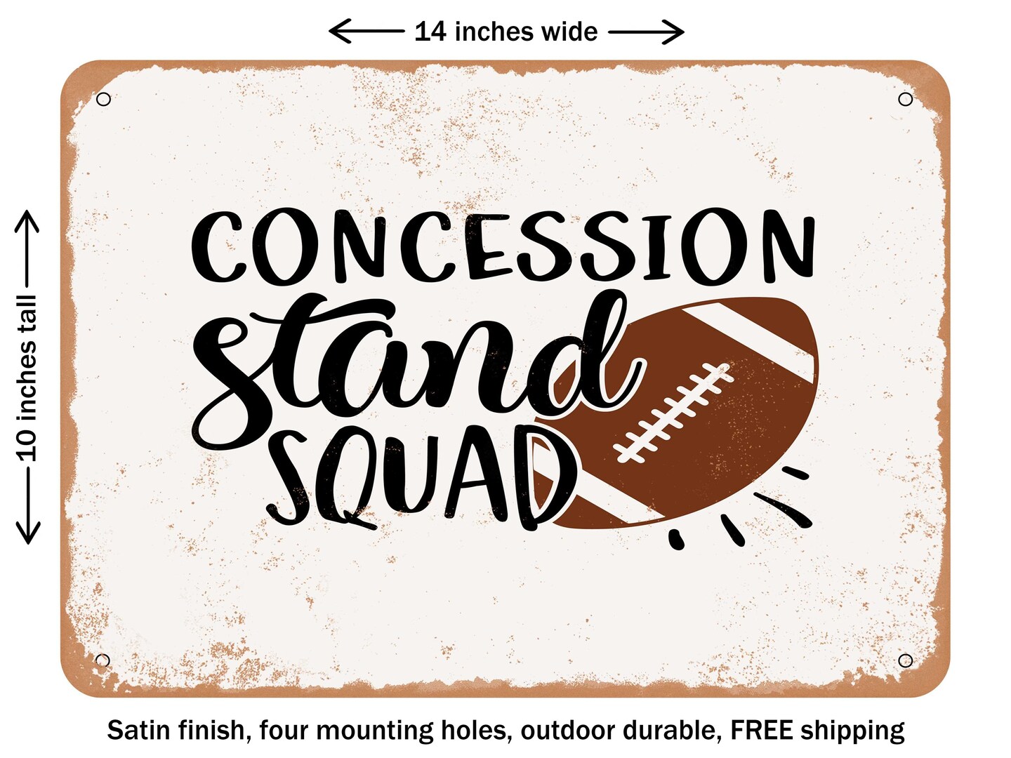 DECORATIVE METAL SIGN - Concession Stand Squad - Vintage Rusty Look ...