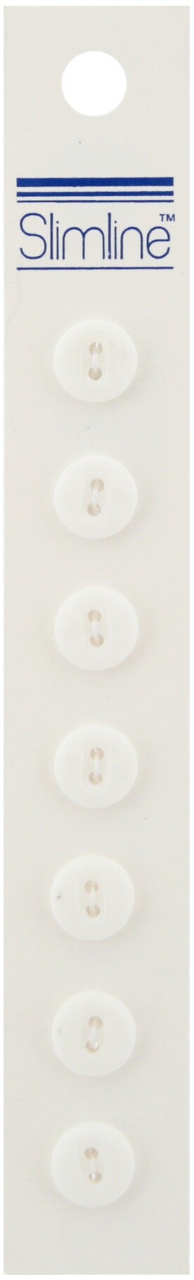 Slimline Buttons -White 2-Hole 3/8" 7/Pkg | Michaels