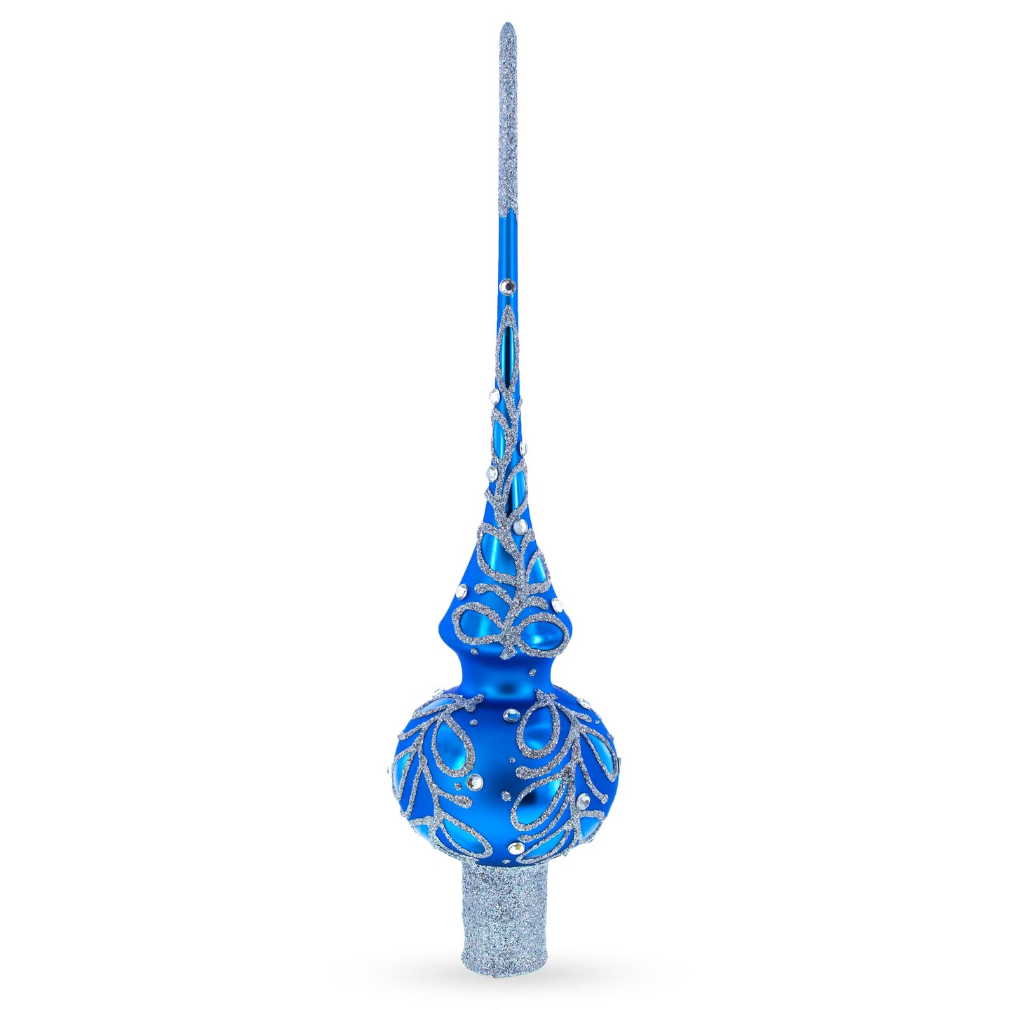 Blue Paisley Mouth Glass Christmas Tree Topper 11 Inches | Michaels
