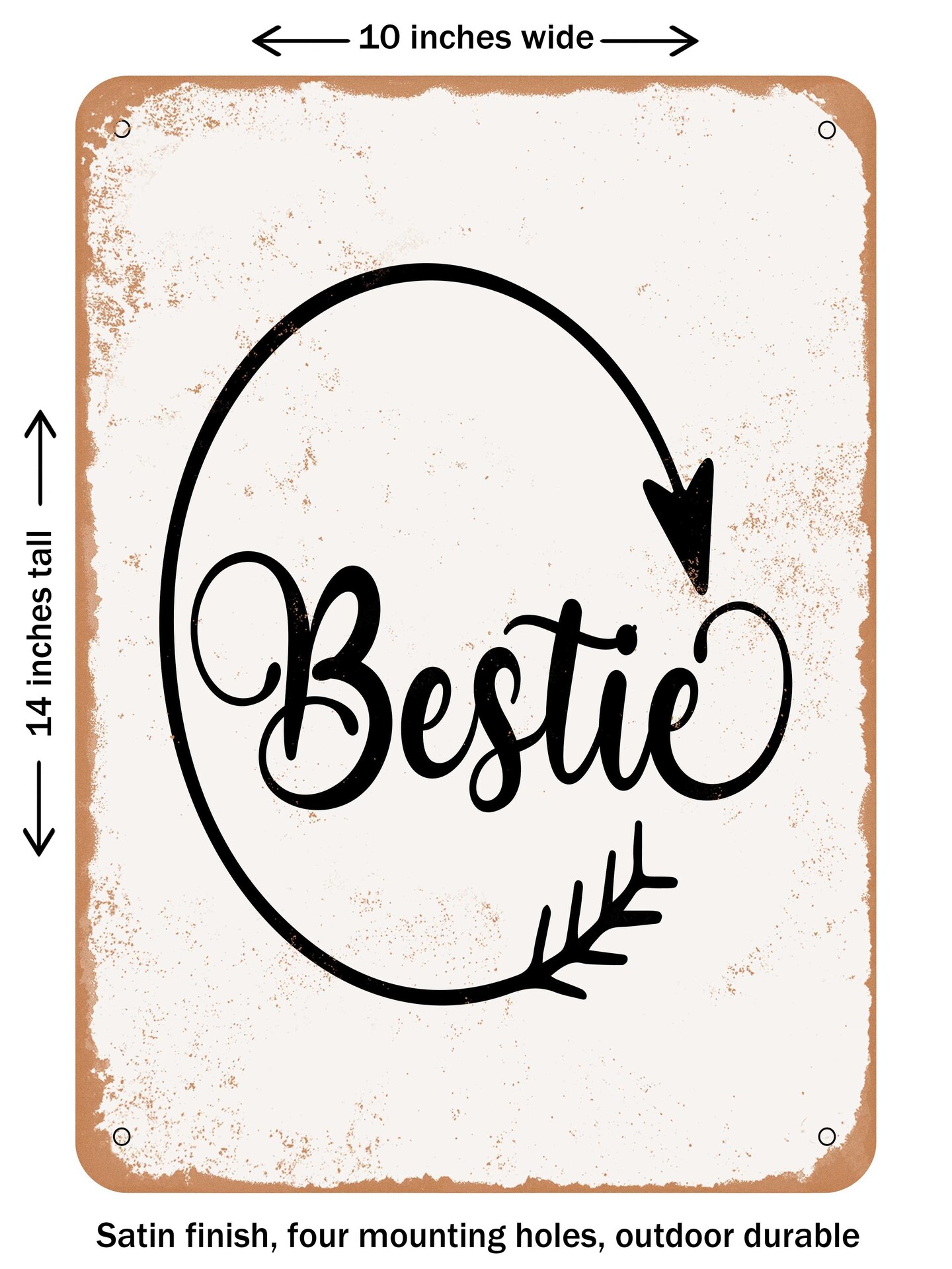 DECORATIVE METAL SIGN - Bestie - Vintage Rusty Look | Michaels