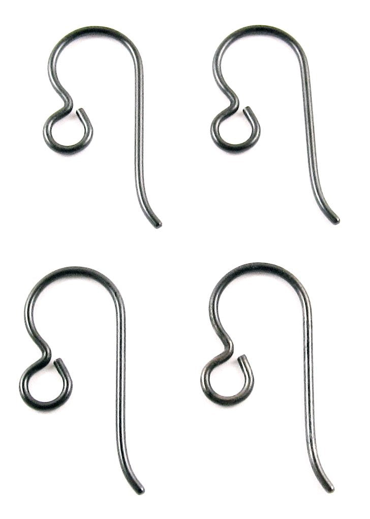 Black Niobium Ear Wires Regular Loop, TierraCast Hypoallergenic 4/Pkg ...