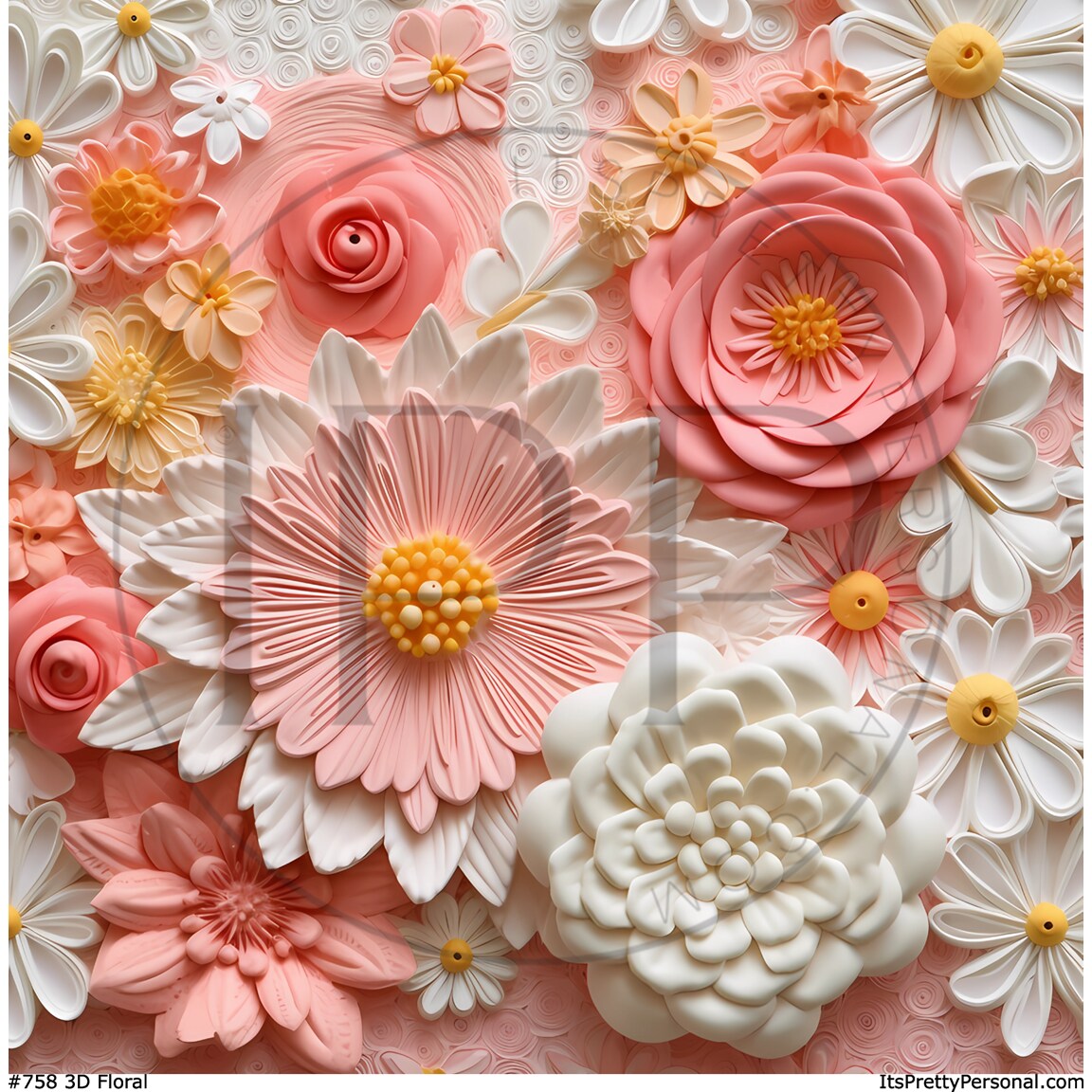 #758 3D Flowers 12x12 Pattern Vinyl | Michaels