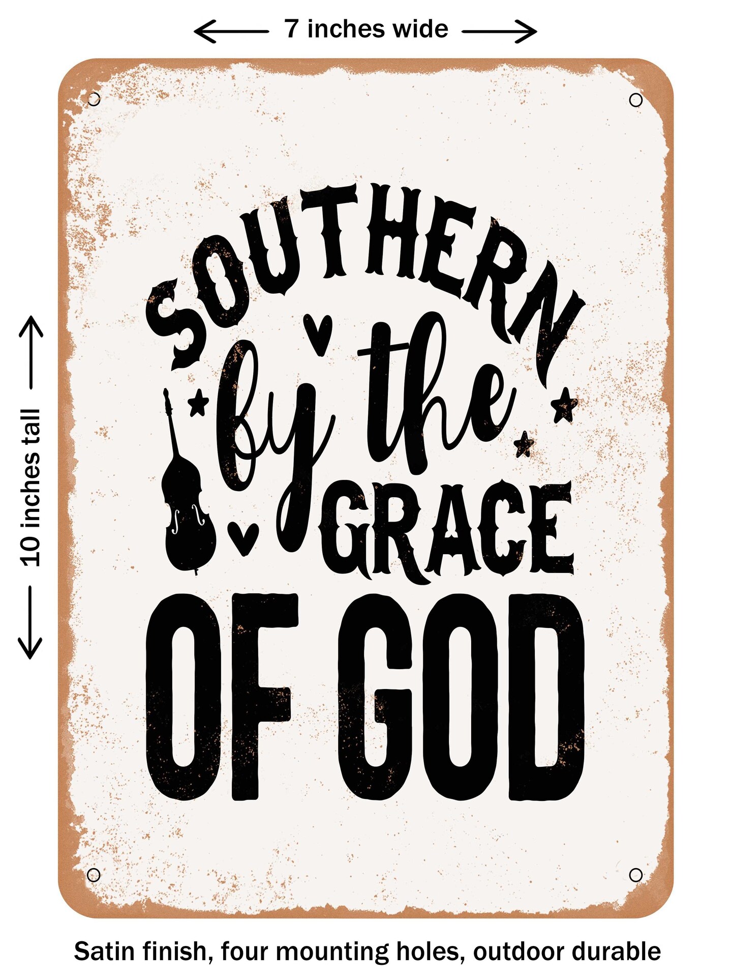 DECORATIVE METAL SIGN - Southern by the Grace of God - Vintage Rusty Look | Michaels