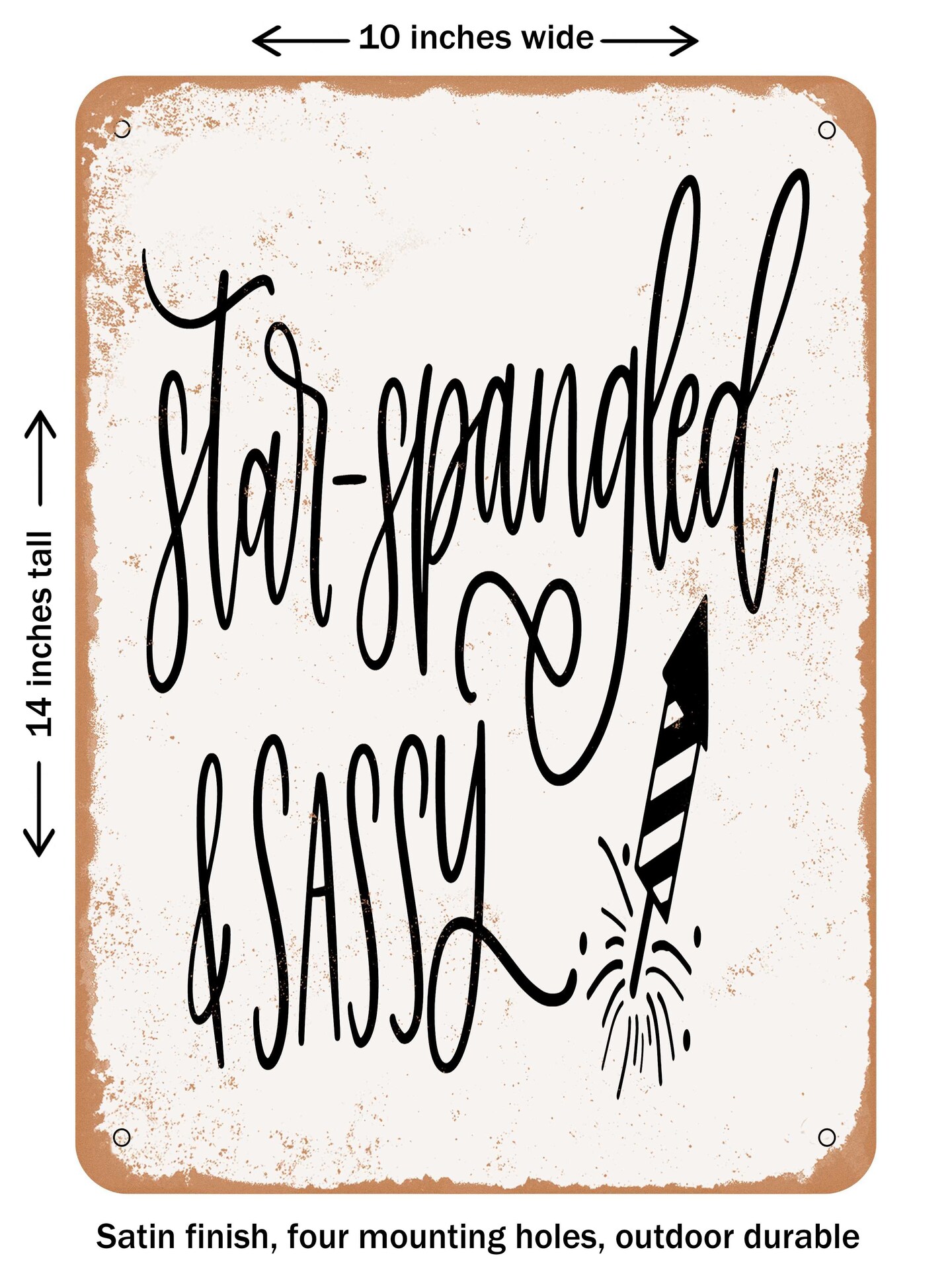 DECORATIVE METAL SIGN - Star Spangled and Sassy - Vintage Rusty Look ...