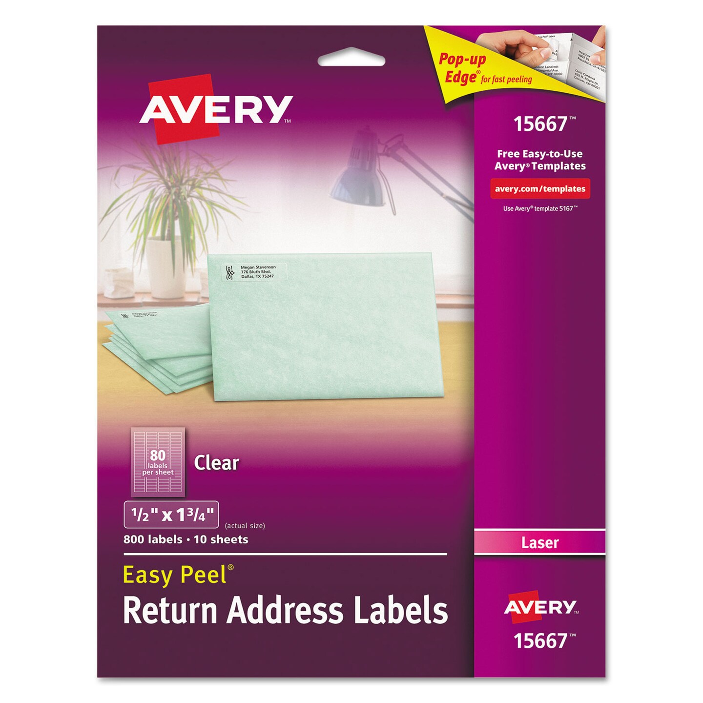 Avery Matte Clear Easy Peel Mailing Labels w/ Sure Feed Technology ...