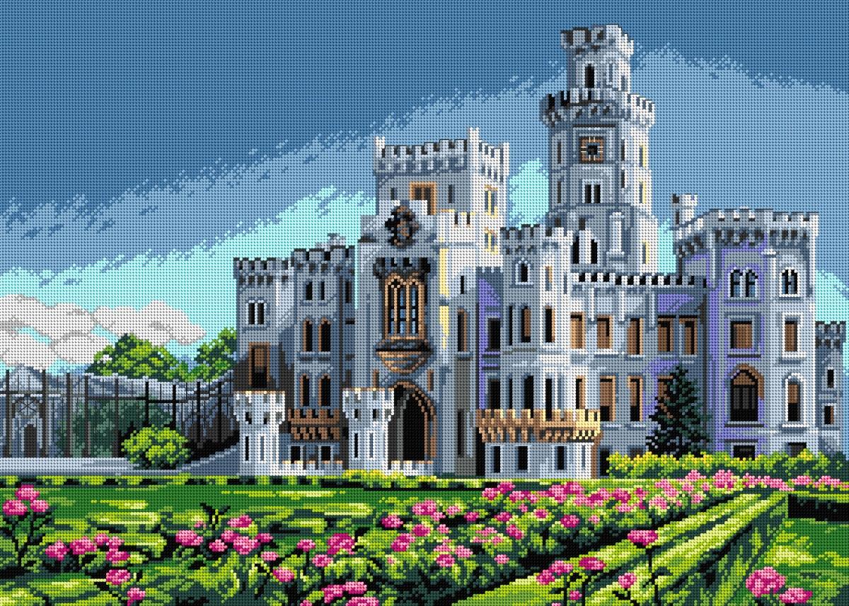 Needlepoint canvas for halfstitch without yarn Hluboka Castle 2992R ...