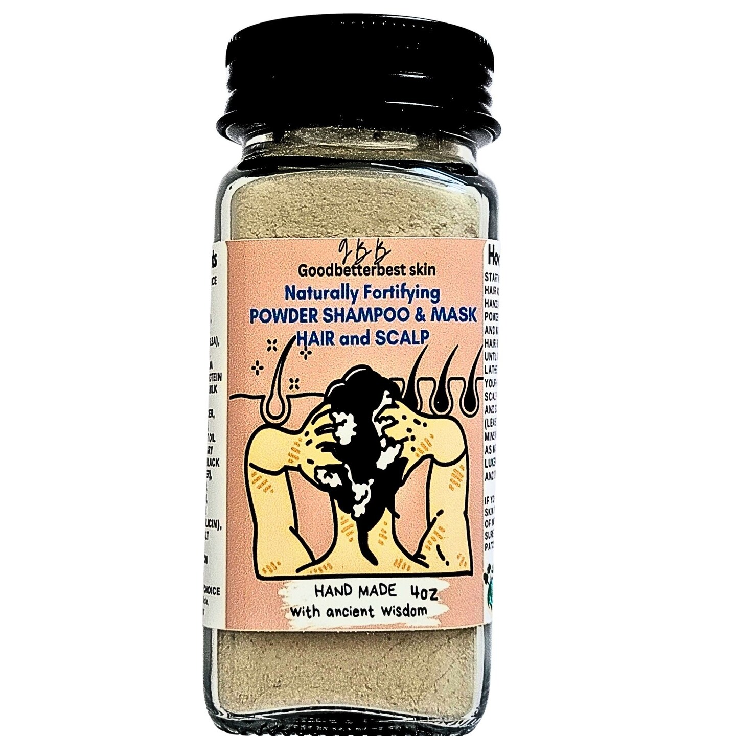 Natural Hair and Scalp Powder Shampoo and Mask, All-Natural Fortifying ...