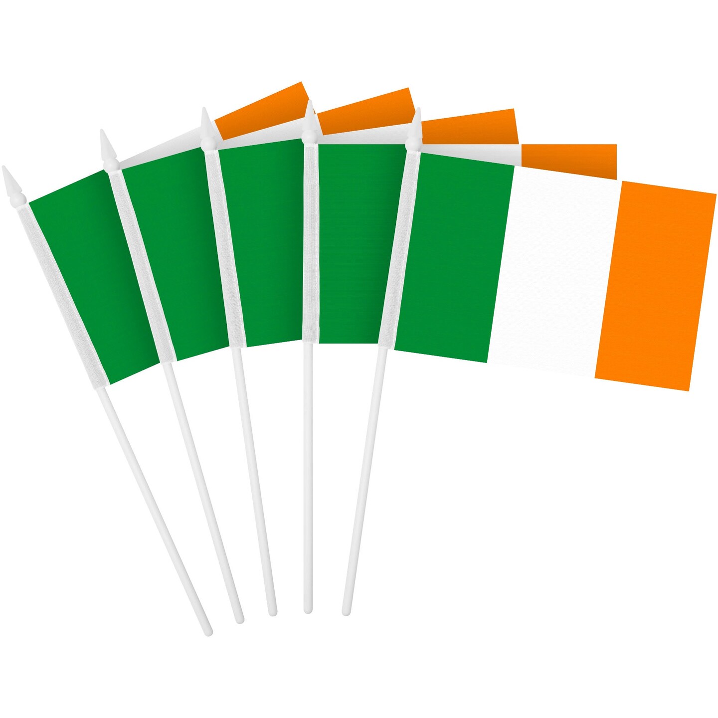 G128 24 Pack Handheld Ireland Irish Stick Flags | 4x6 In | Printed 150D ...