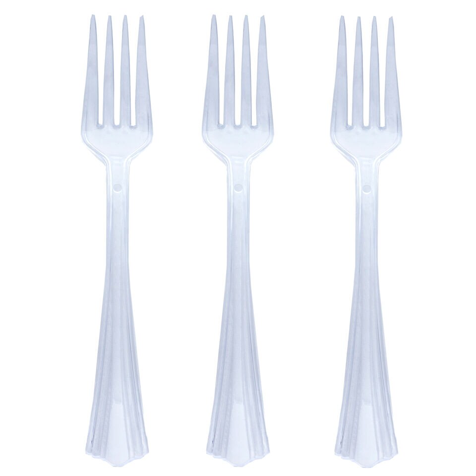 Hard Plastic CLEAR FORKS Disposable Silverware, Count: 25 | Michaels