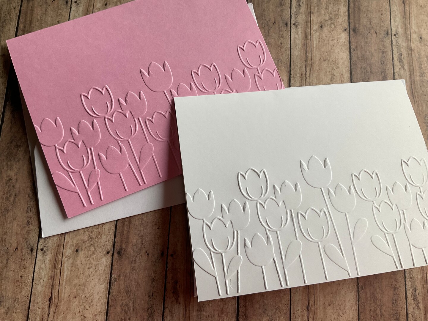 Tulips Embossed Note Cards, Floral Birthday, Stationery, Mother's Day ...