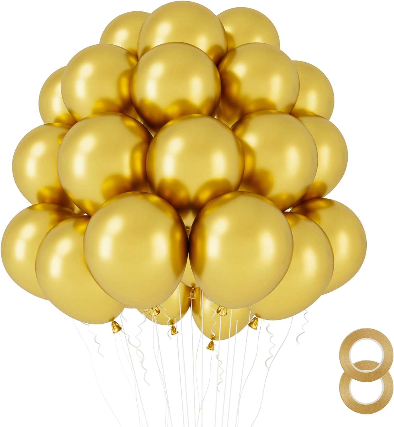 Gold Metallic Balloons Latex Balloons 100pcs 12 Inch Helium Balloons ...