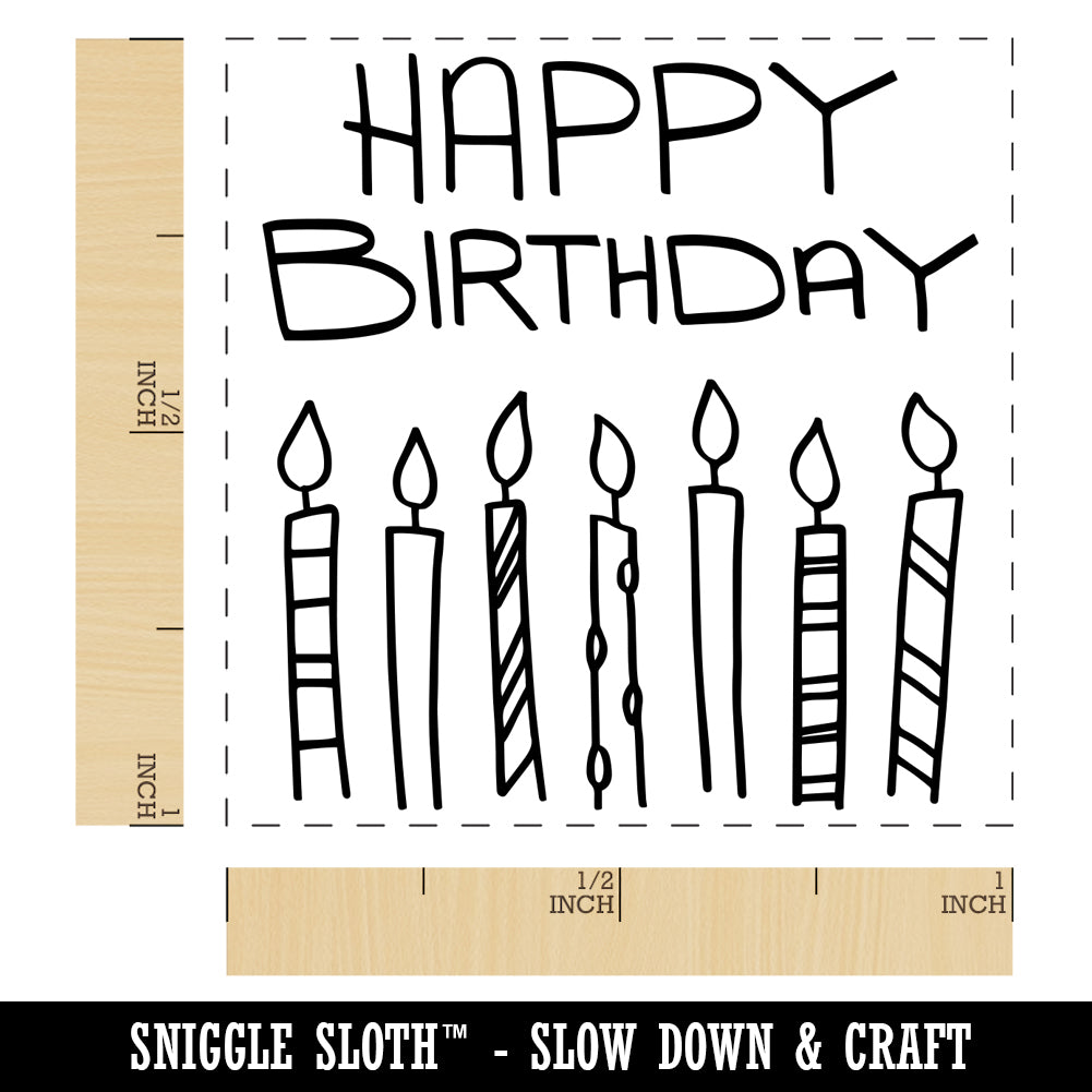 Happy Birthday Candles Fun Celebration Self-Inking Rubber Stamp Ink ...