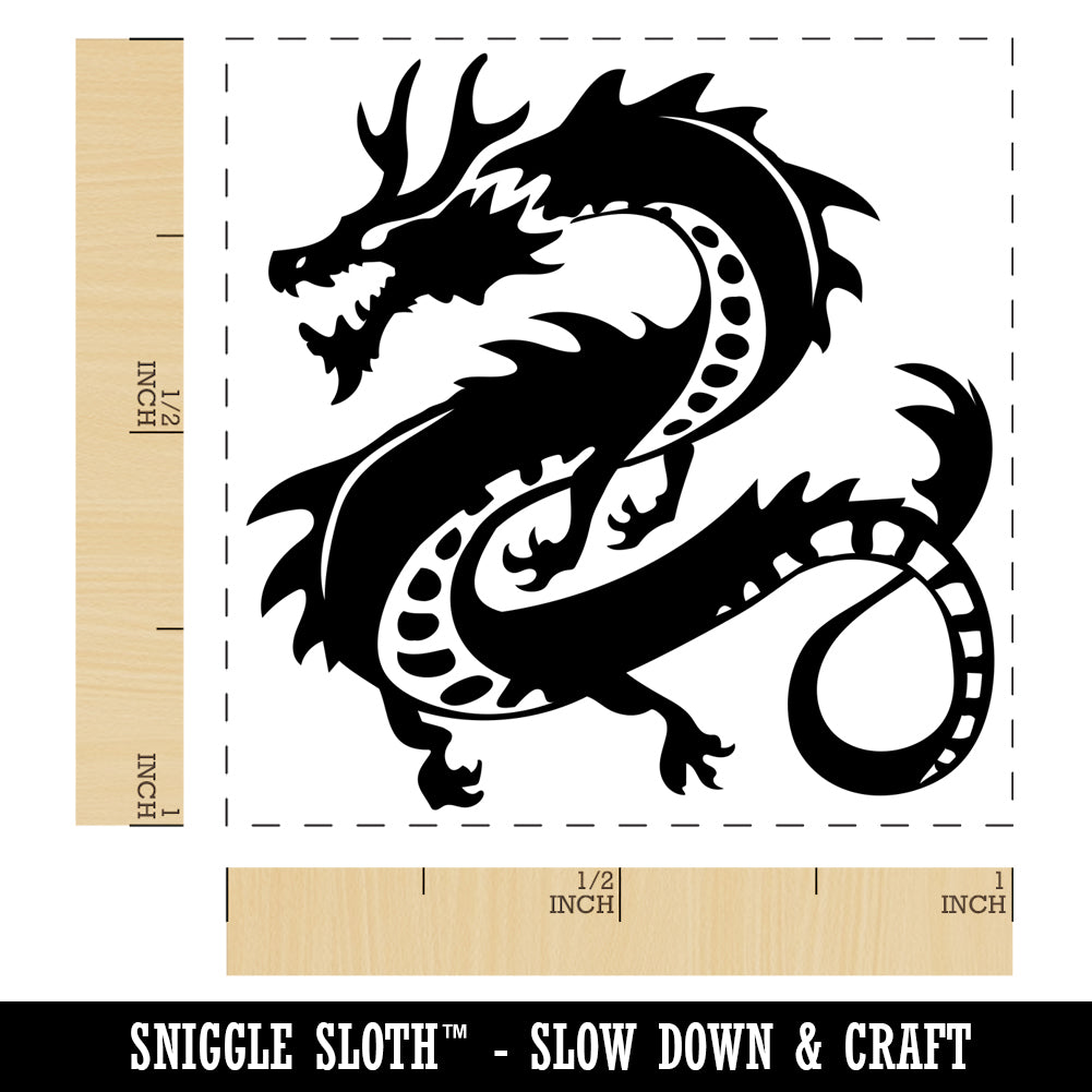Asian Long Dragon Chinese Mythological Creature Self-Inking Rubber ...