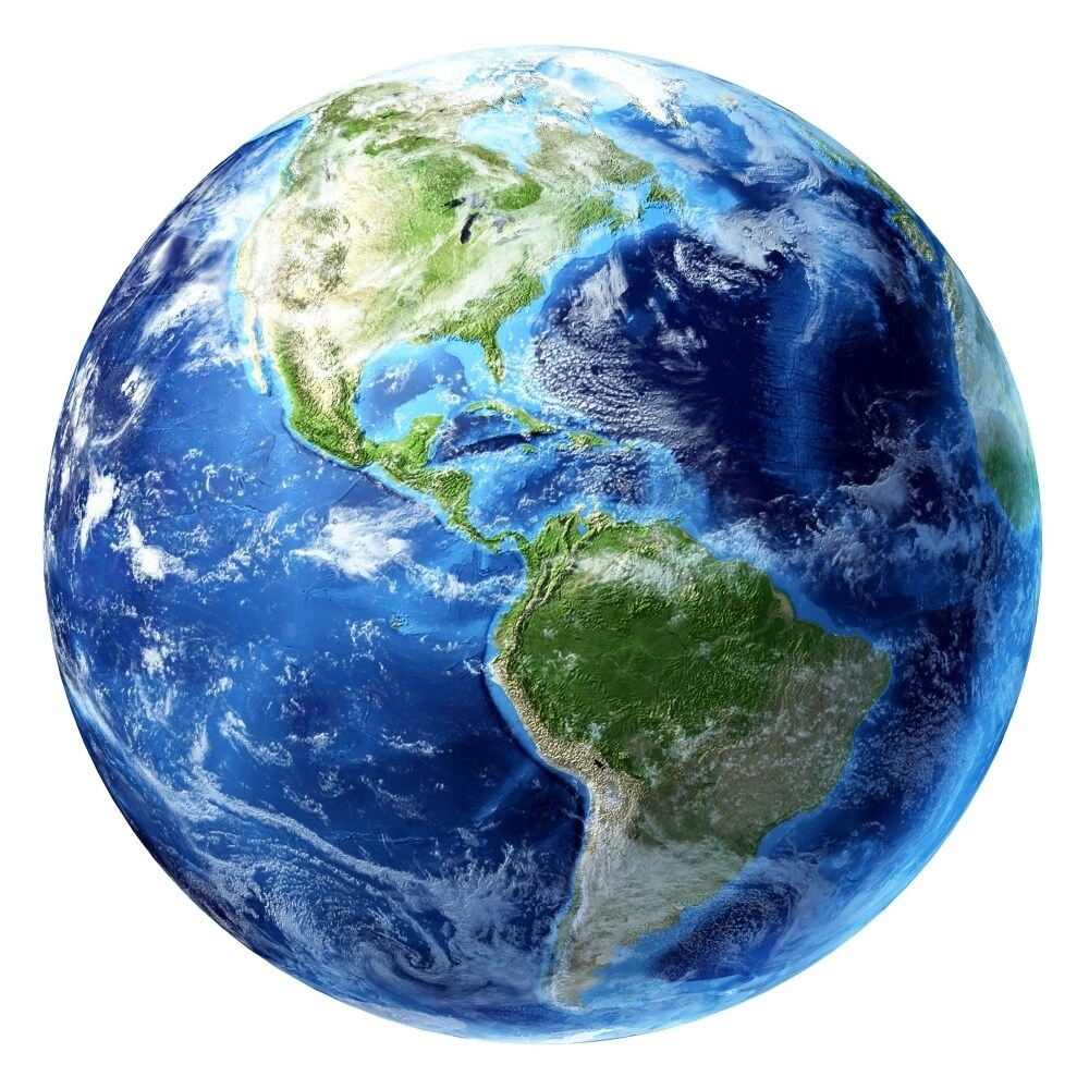 3D Rendering Of Planet Earth Centered On North America And South ...