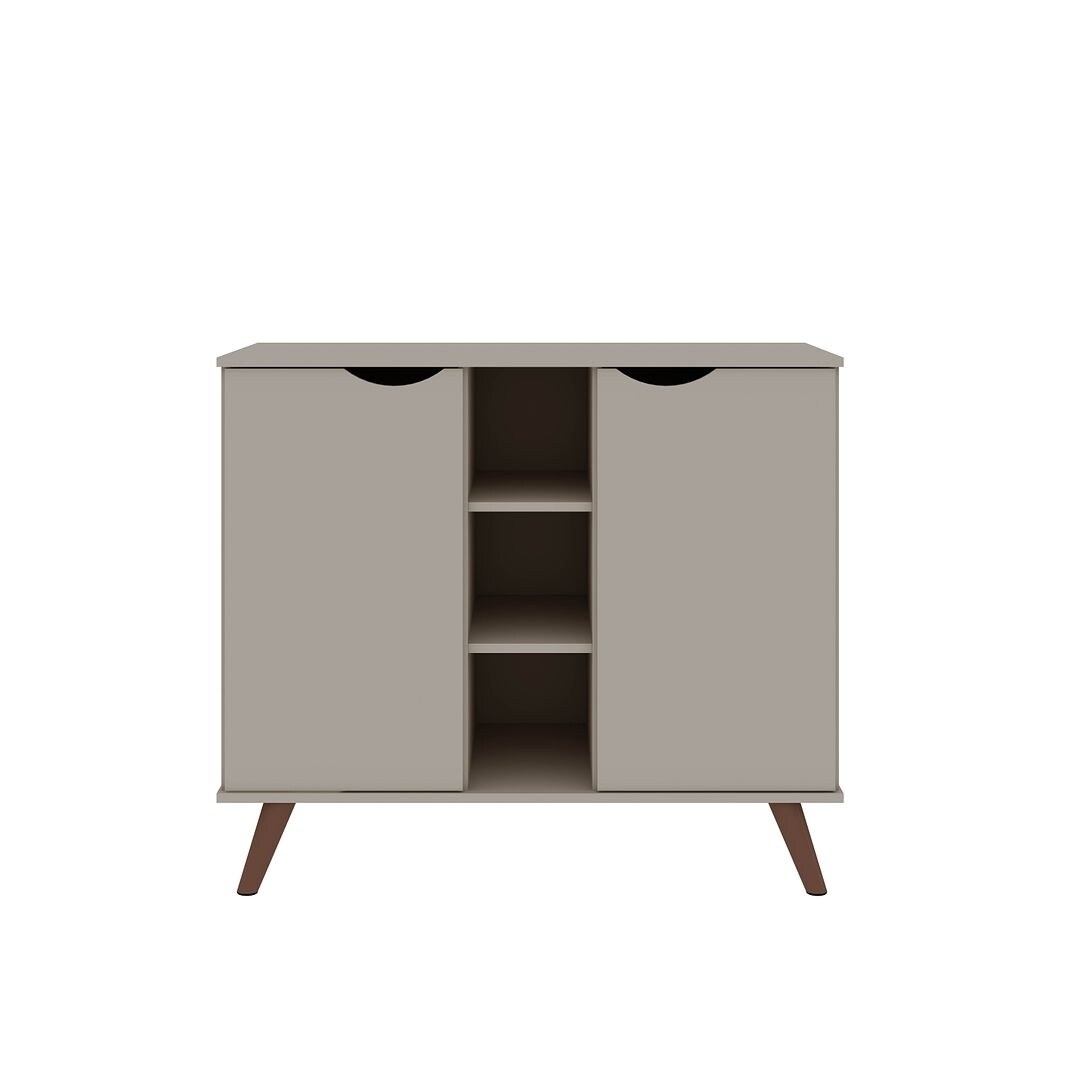 Manhattan Comfort Hampton 39.37 Buffet Stand Cabinet with 7 Shelves and ...