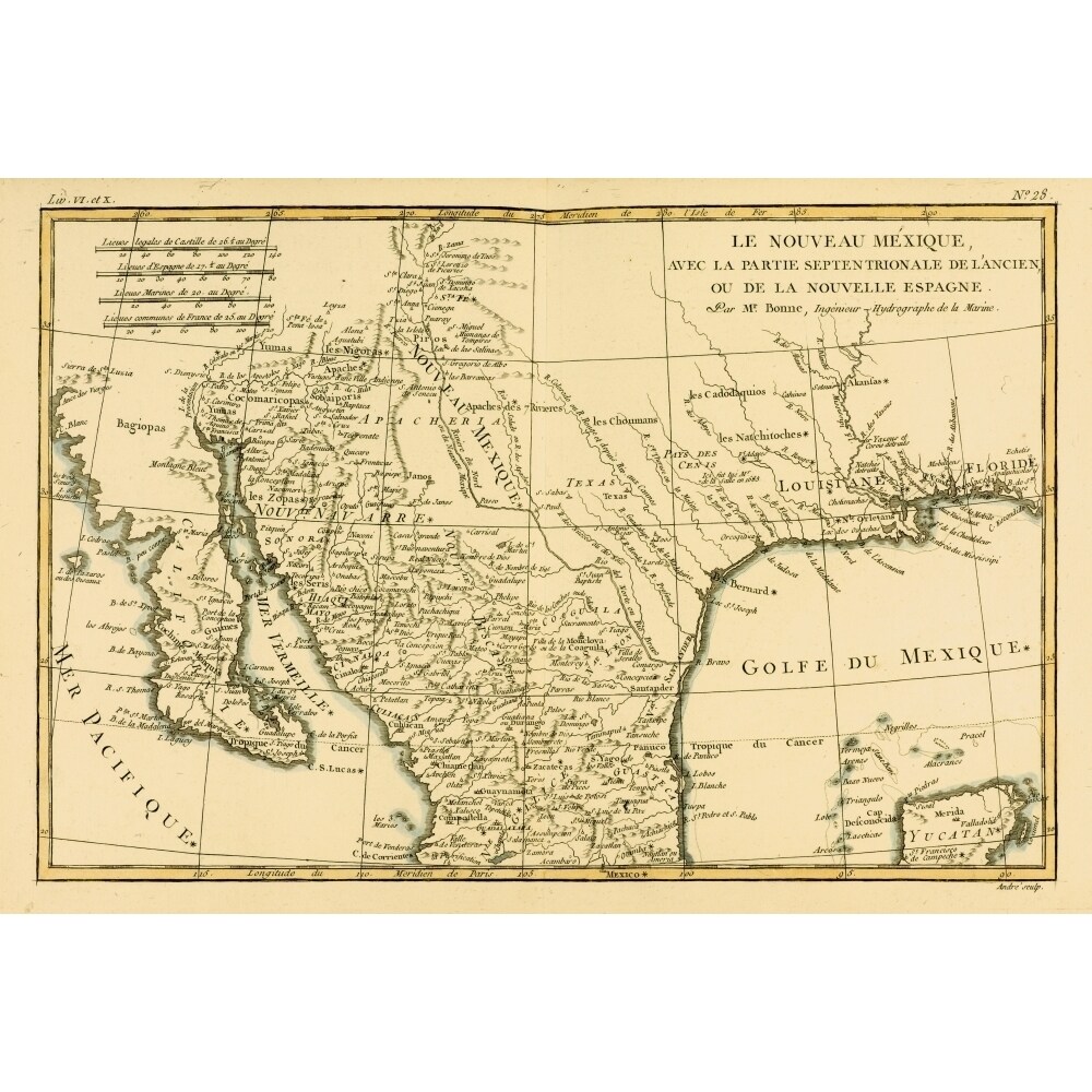 Map Of Mexico Circa.1760. From _Atlas De Toutes Les Parties Connues Du ...