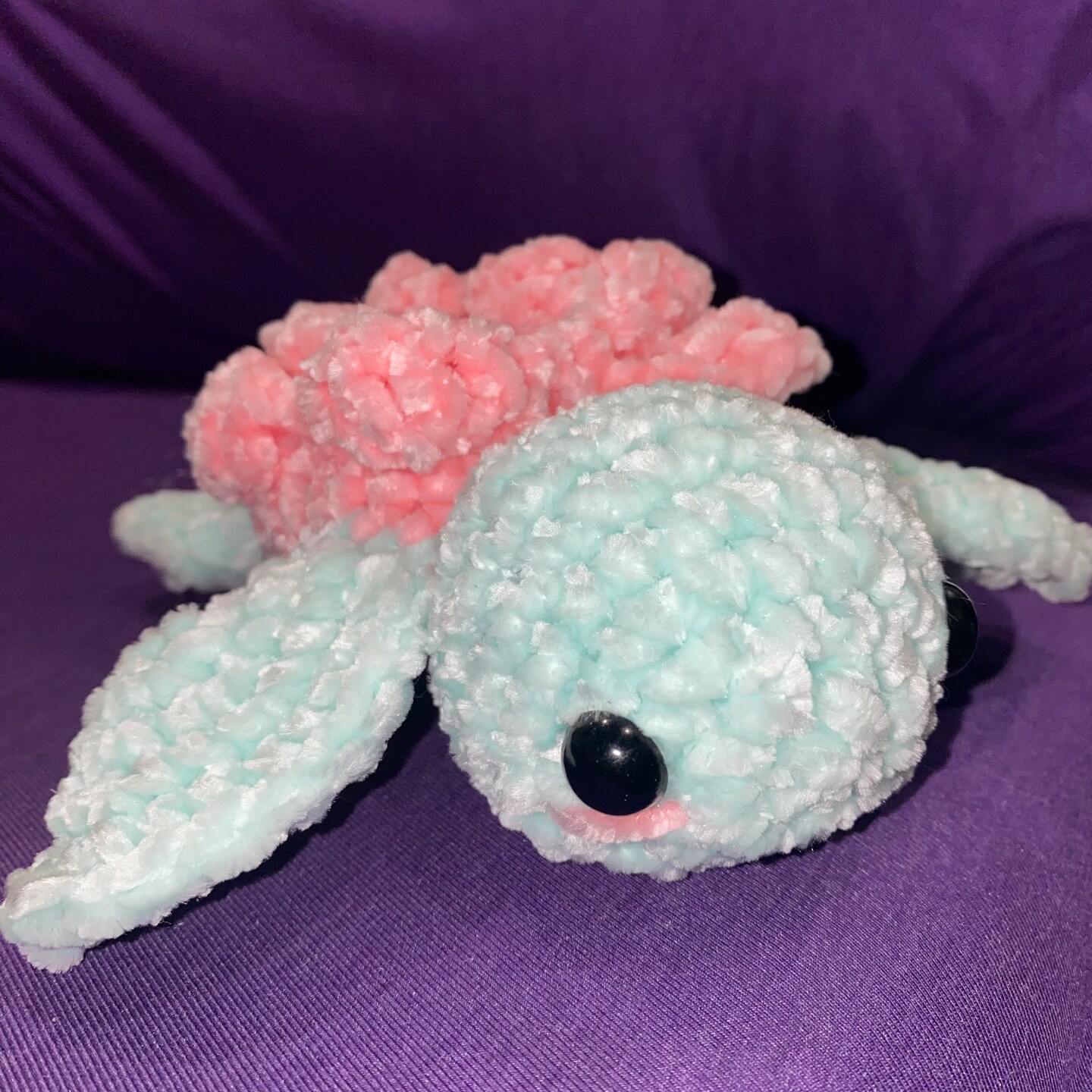 Flower Sea Turtle Crochet Amigurumi Mint and Pink | MakerPlace by Michaels