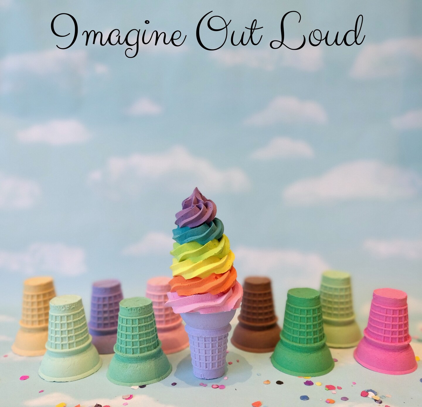 Fake Ice Cream CONE and COLOR CHOICE Soft Serve Unicorn Rainbow Prop ...