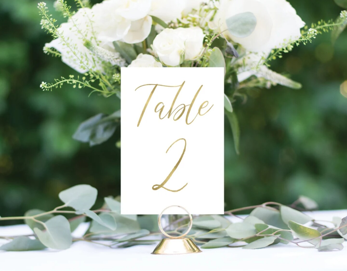 Modern Elegant Gold Foil Wedding Table Numbers, Gold Table Number Cards ...